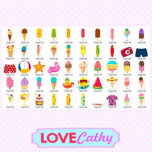 Summer, Ice Cream, Sea Animals, Fruits, Clipart Digital, PNG, Printable ...