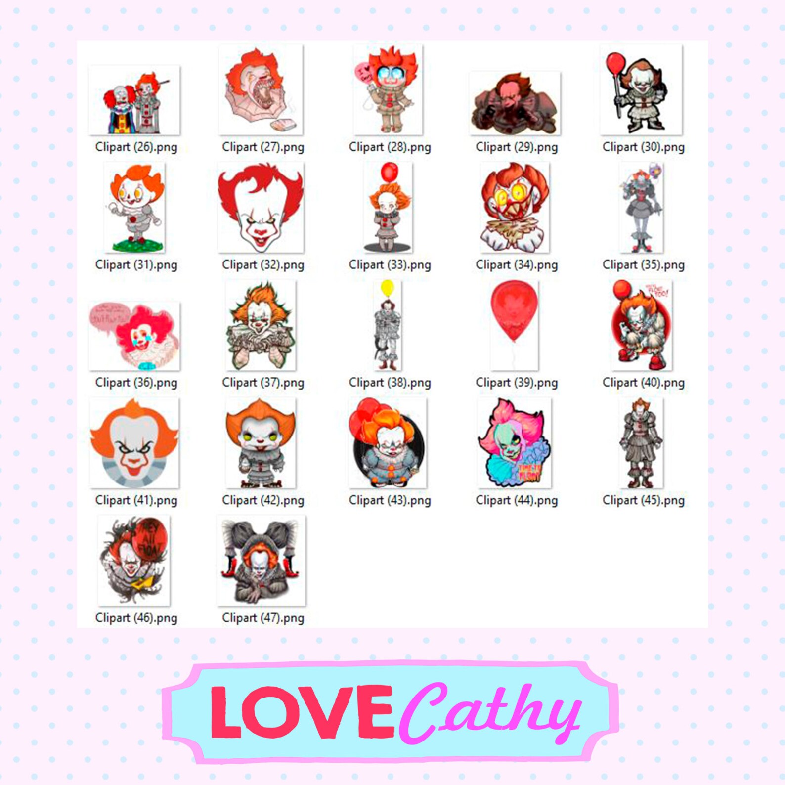 Pennywise IT Pennywise Font Vector PNG Printable Party | Etsy