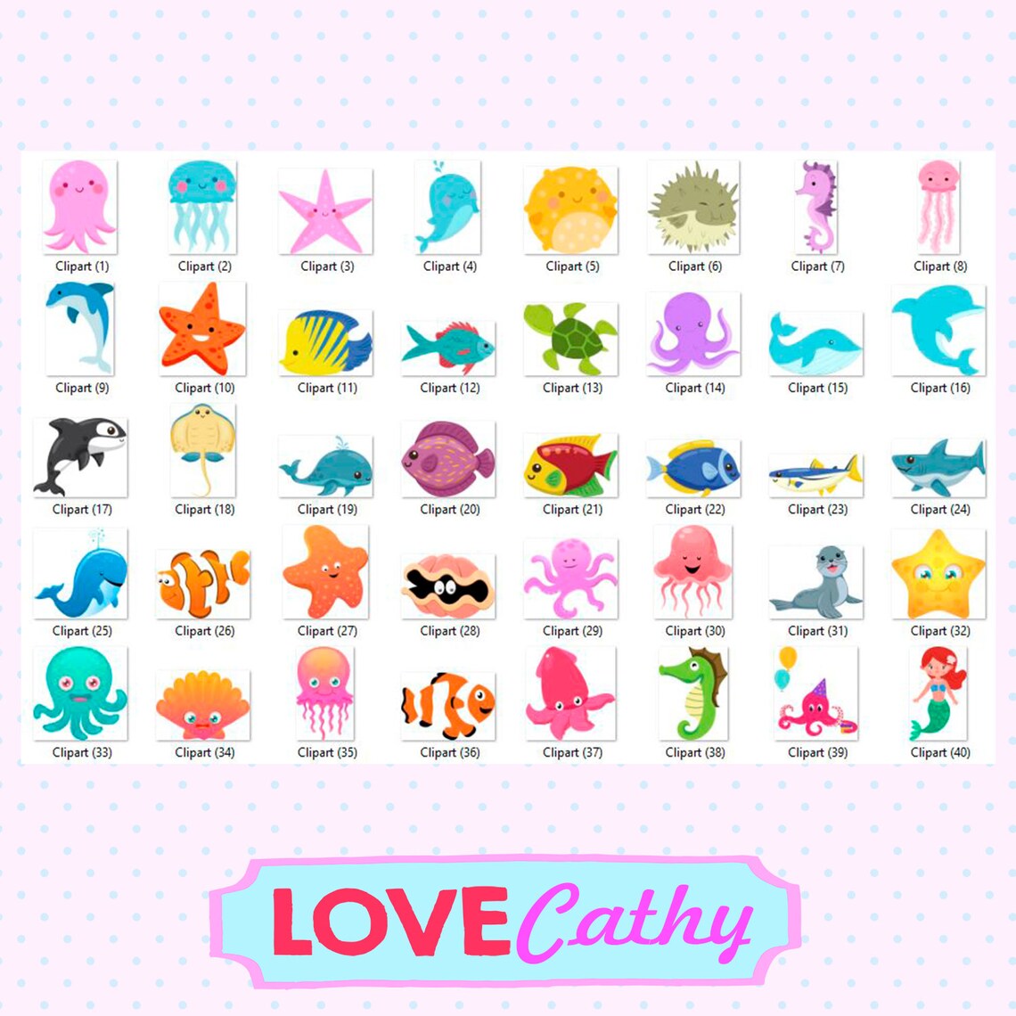 Under the Sea Clipart Digital PNG Printable Party | Etsy