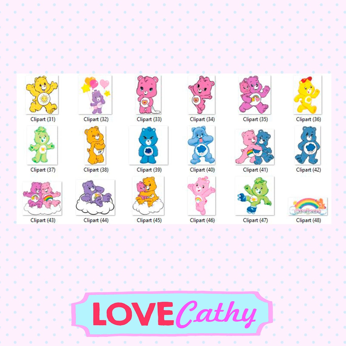 Care Bears Care Bears Font Clipart Digital PNG Printable - Etsy