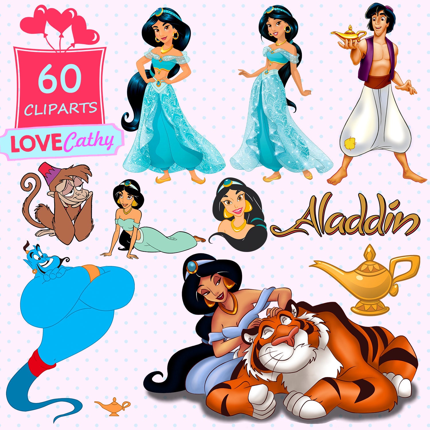 Aladdin Clipart Digital PNG Printable Party Decoration - Etsy Singapore