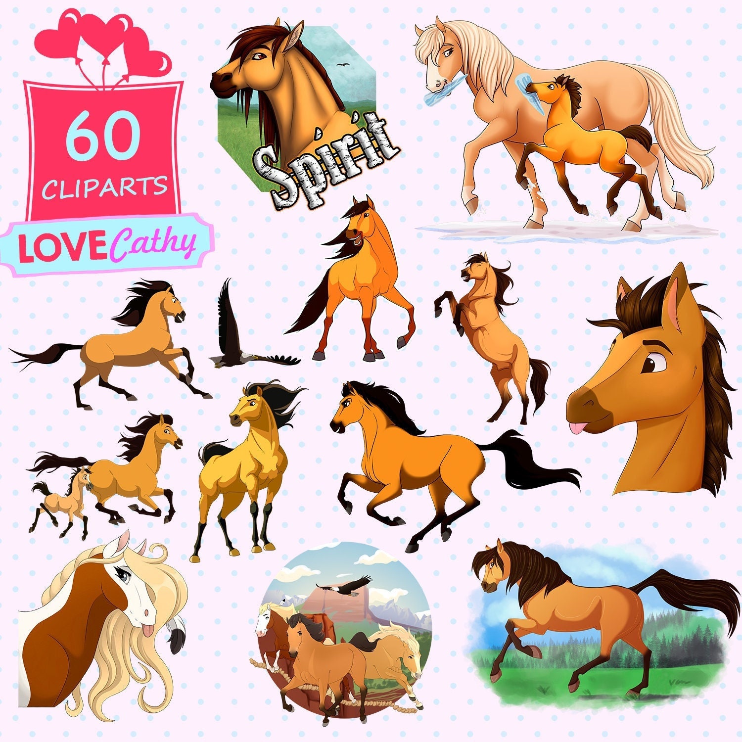 Horse Spirit Clipart Digital PNG Printable Party - Etsy Horse Spirit Clipart Digital PNG Printable Party - Etsy