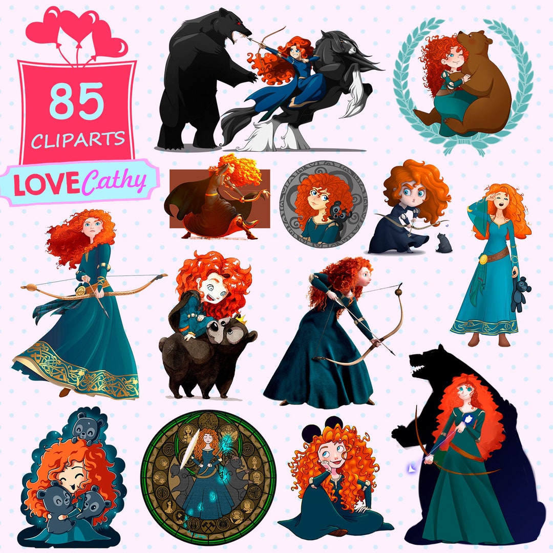Brave, Merida, Clipart Digital, PNG, Printable, Party, Decoration ...