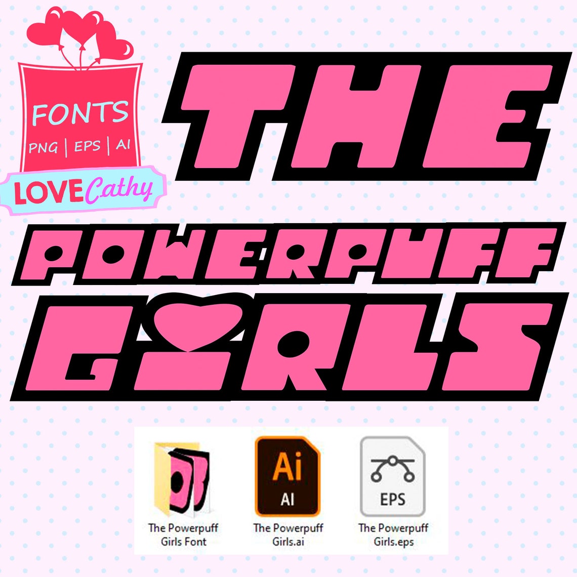 The PowerPuff Girls The PowerPuff Girls Font Vector PNG | Etsy