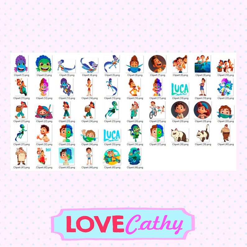 Luca Clipart Digital PNG Printable Party Decoration - Etsy