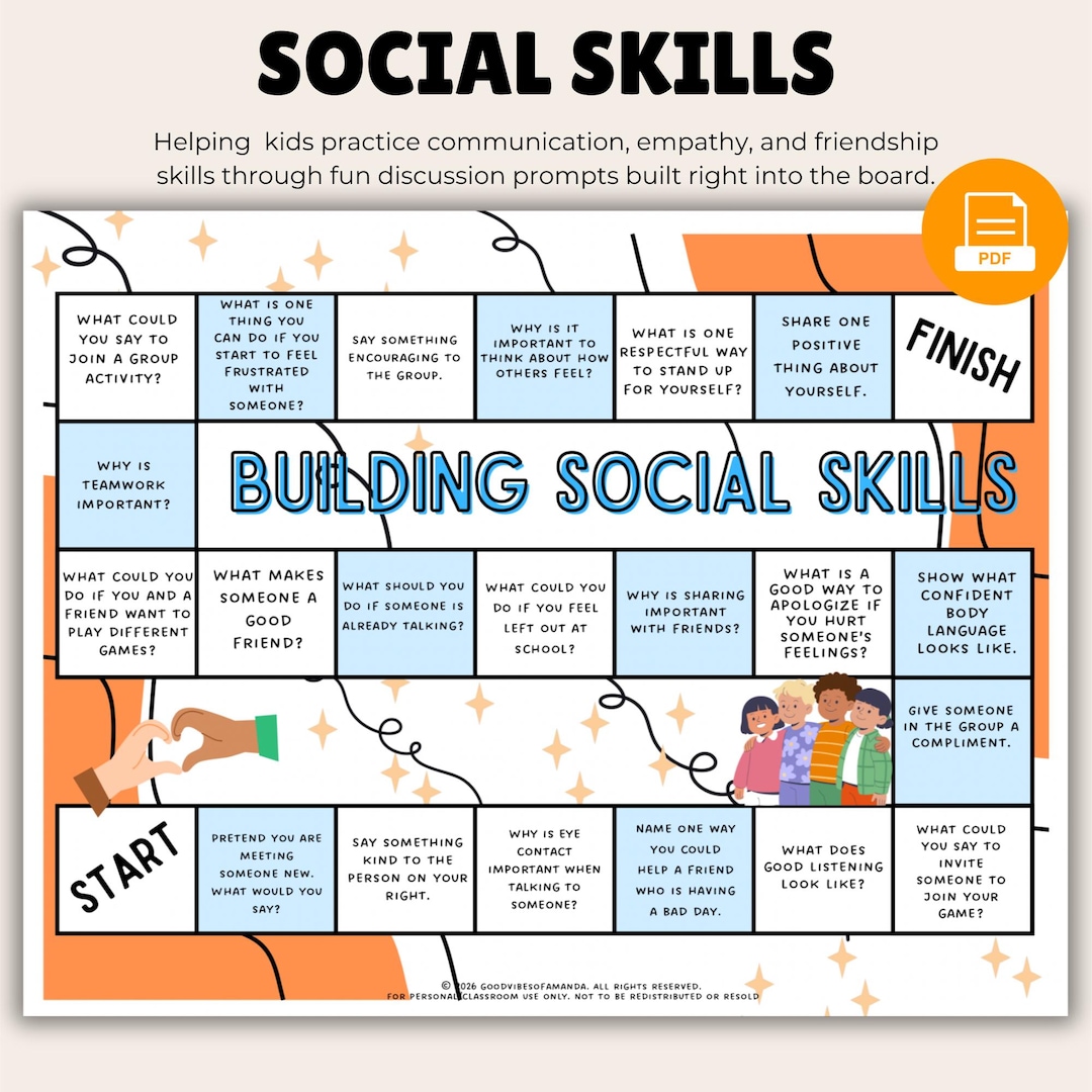 Social Skills Board Game for Kids | SEL Activity (digital Download) - Etsy