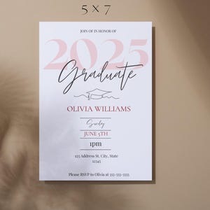 Graduation Invitation Template Class of 2025 Editable Canva Design - Etsy