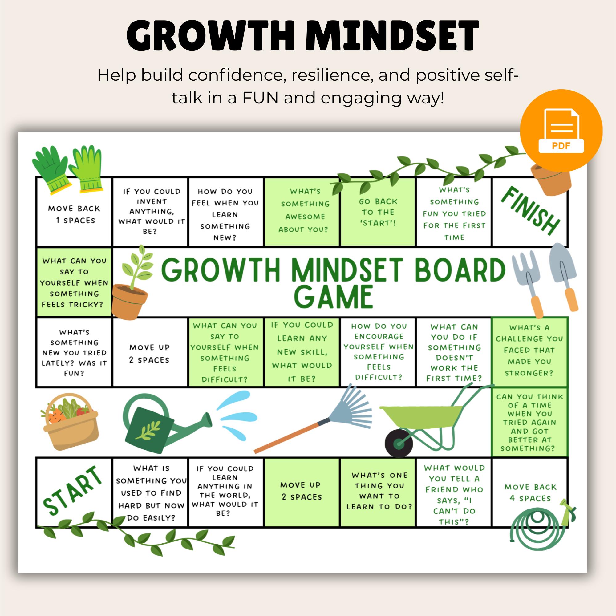Printable Growth Mindset Board Game, SEL Activity (PDF Download) - Etsy