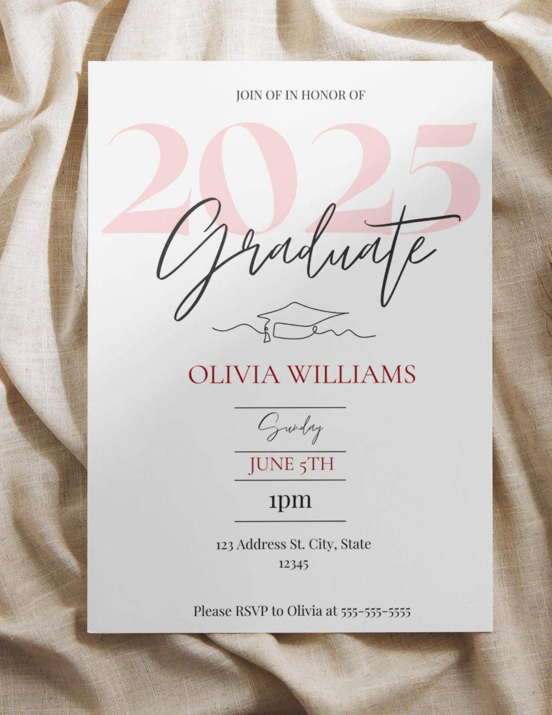 Graduation Invitation Template Class of 2025 Editable Canva Design - Etsy