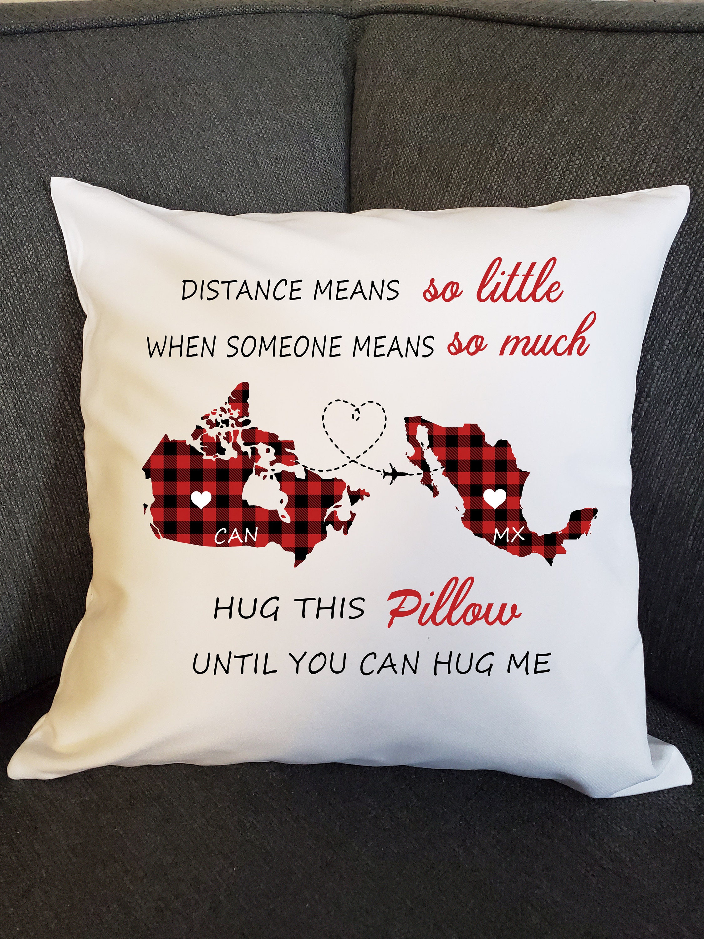 Sentimental Long Distance Pillow Cover Personalized | Etsy