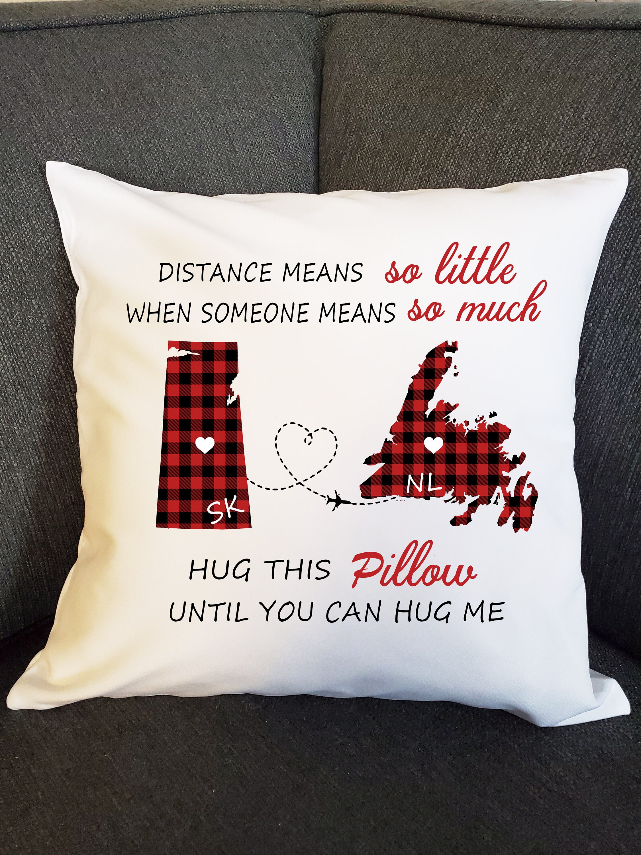 Sentimental Long Distance Pillow Cover Personalized | Etsy