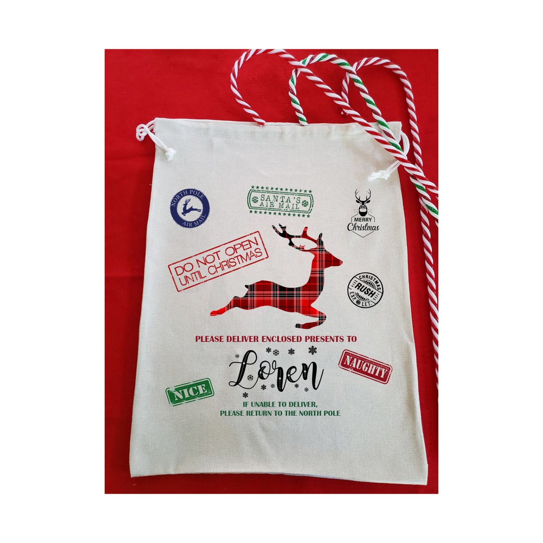 Personalized Santa Sacks That Look Like A Letter From Santa - Etsy