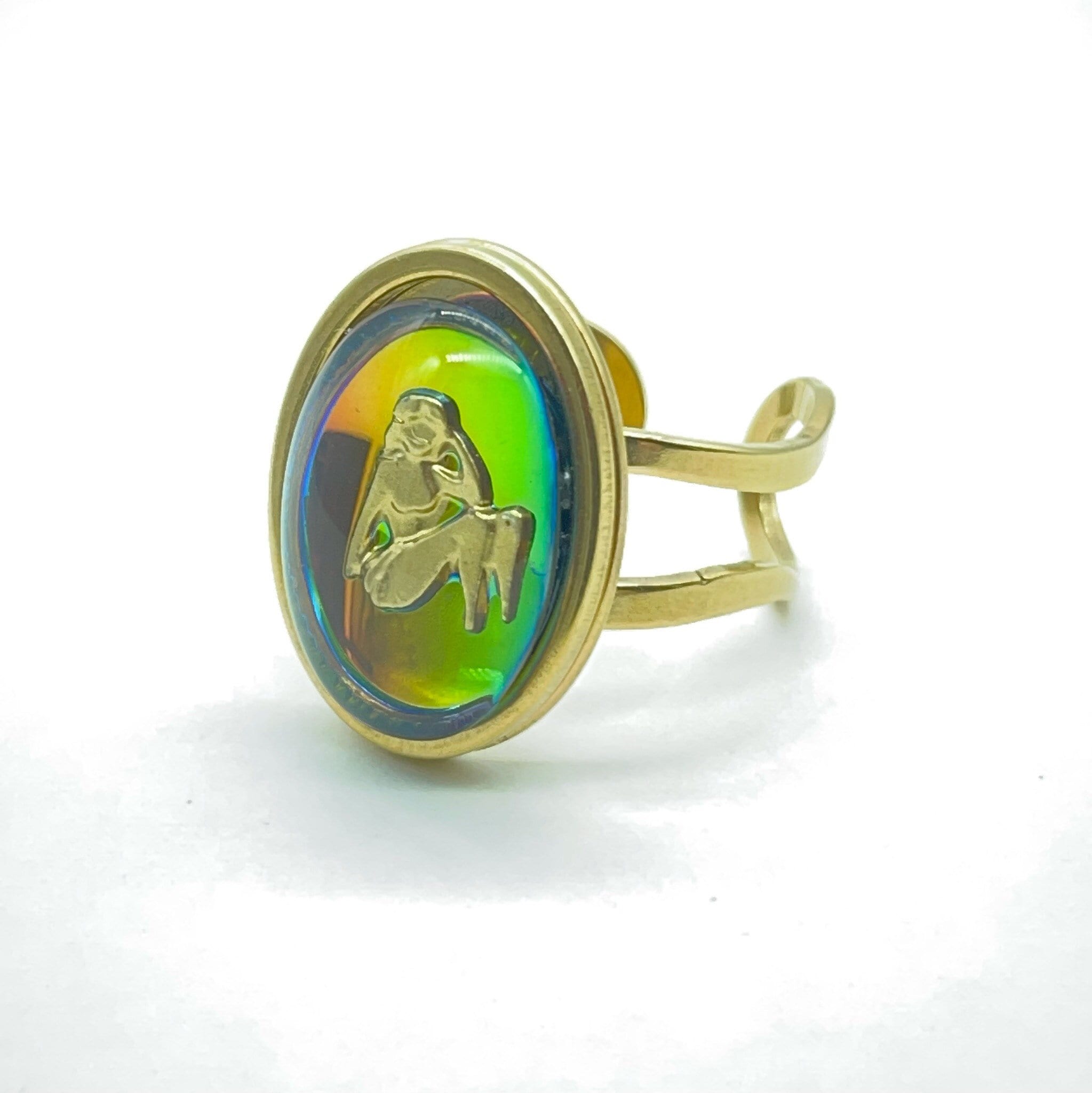Vintage Glass German Intaglio 1950s Zodiac Virgo Cameo Ring - Etsy