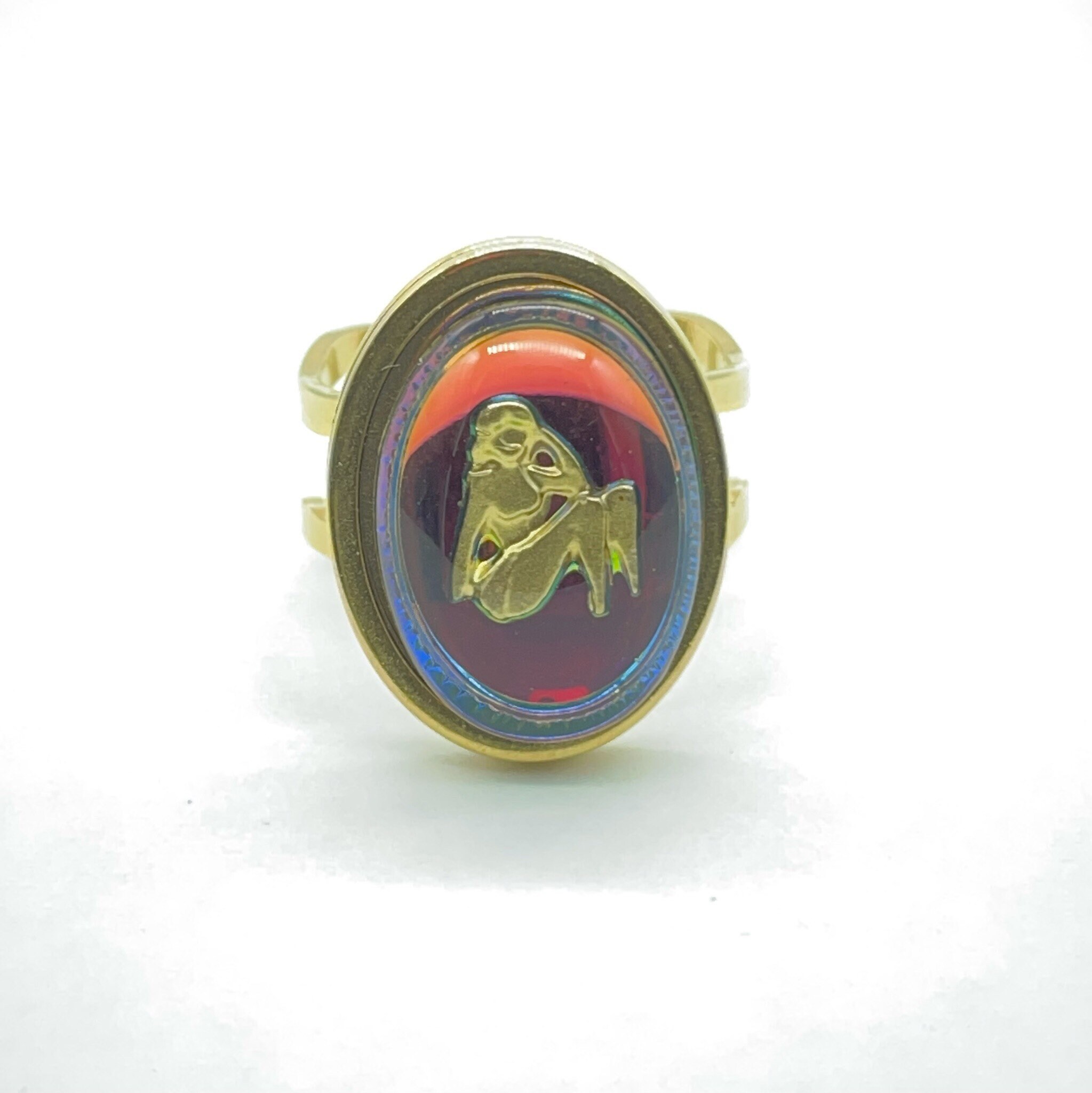 Vintage Glass German Intaglio 1950s Zodiac Virgo Cameo Ring - Etsy