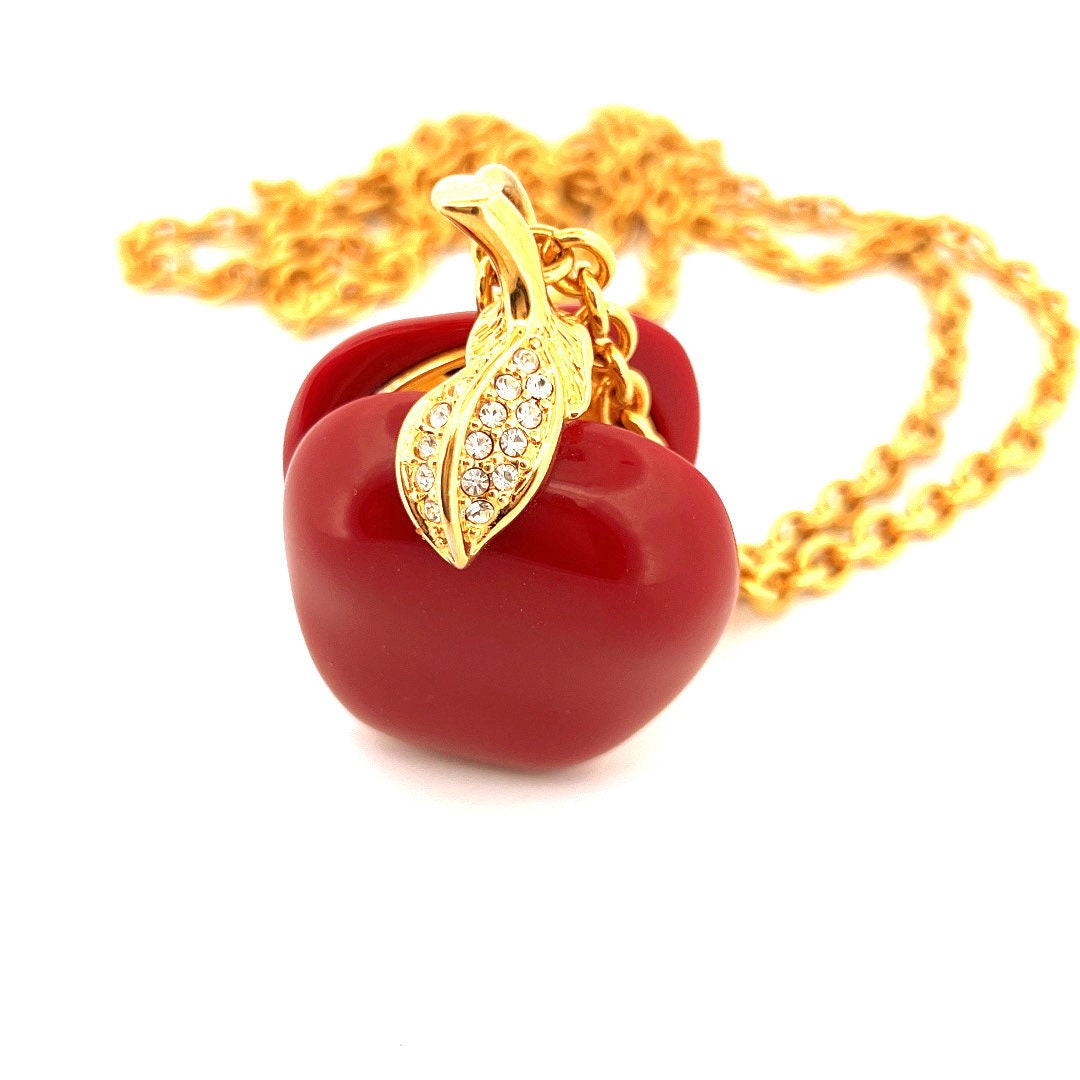 Vintage Talbots Big Apple Locket and Chain Necklace - Etsy
