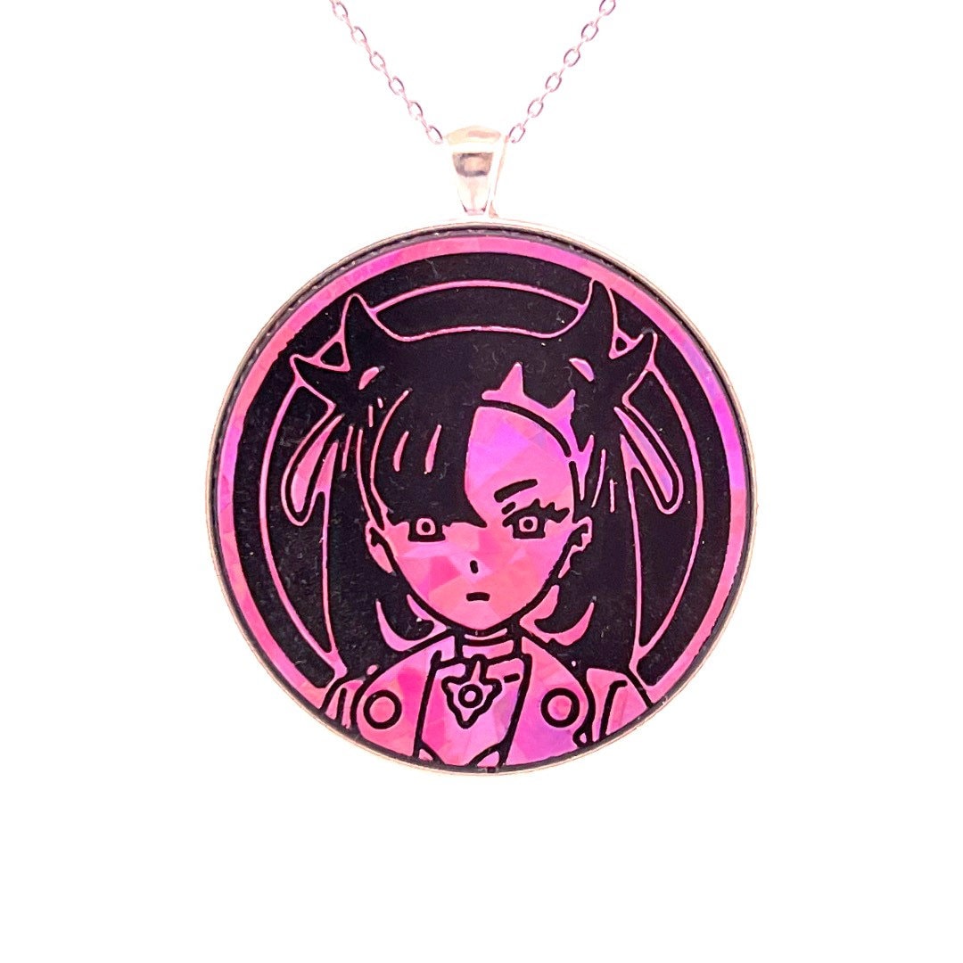 Pokémon Upcycled 50mm Medallion Trainer Marnie Pink Crackle Holofoil ...