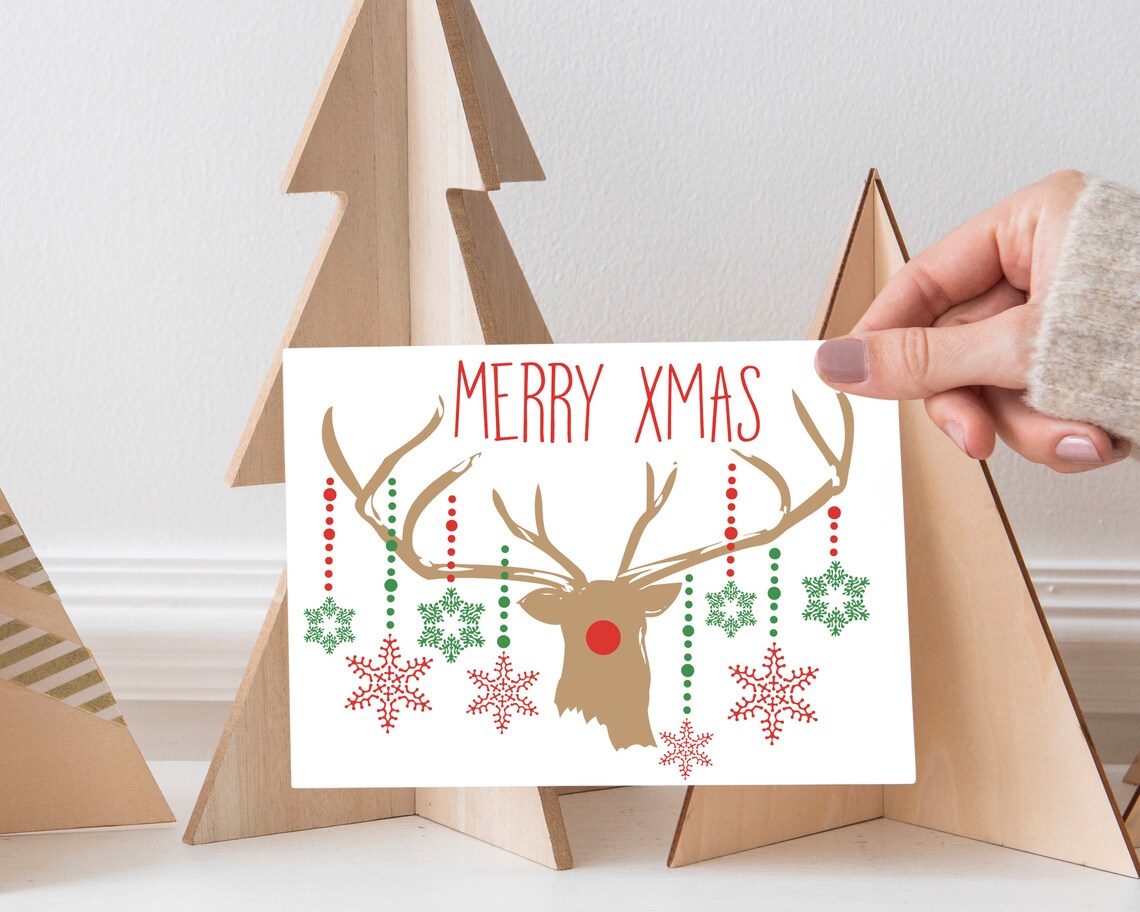 Printable Christmas Card Template Instant Download Editable - Etsy