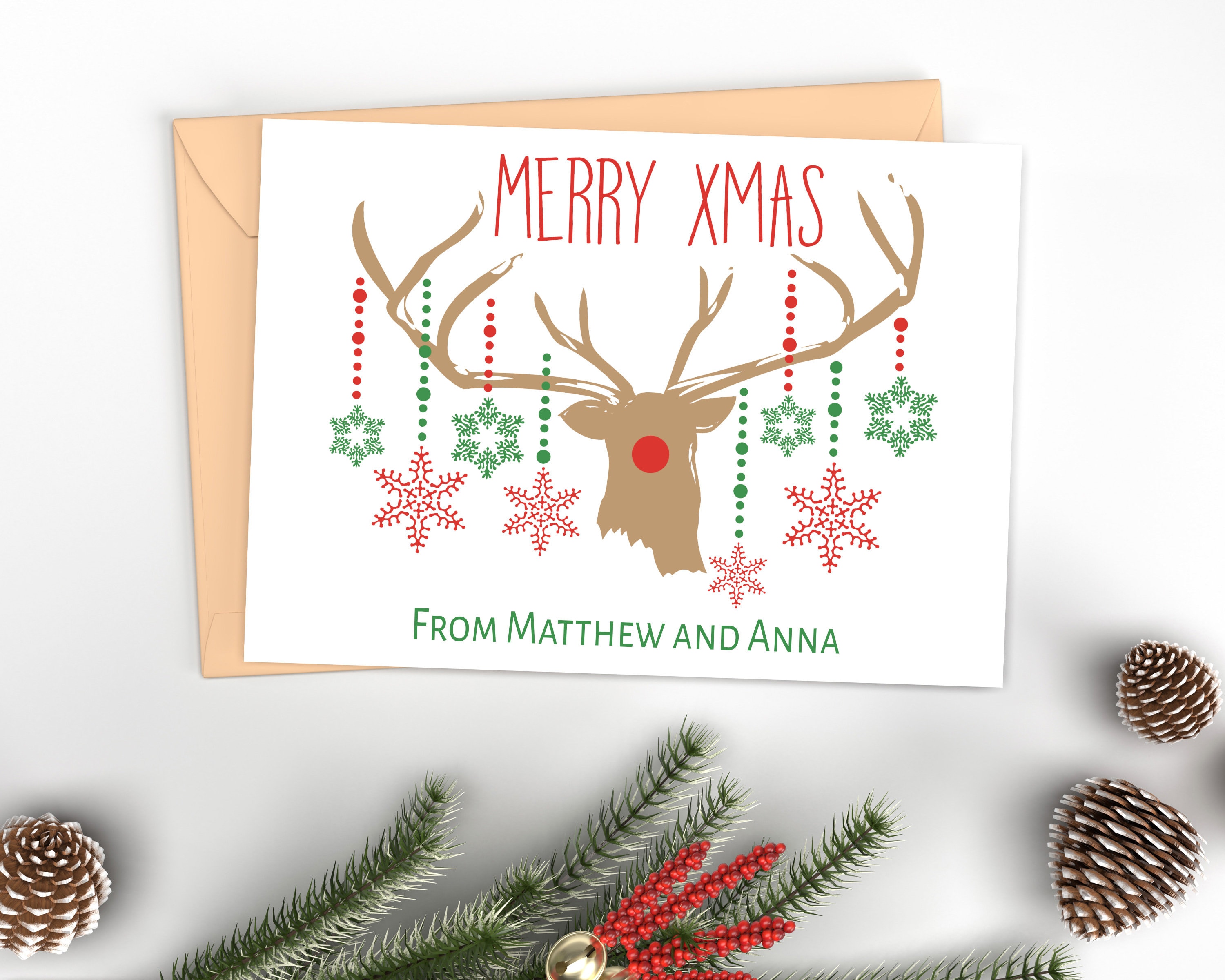 Printable Christmas Card Template Instant Download Editable - Etsy