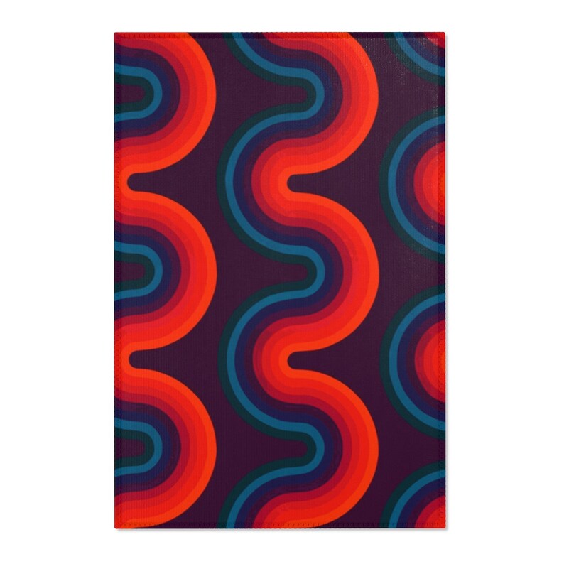 Mod Abstract Area Rugs Retro Vintage Funky Boho Carpet 3 | Etsy