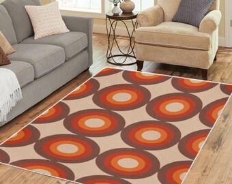 Mod Abstract Area Rugs Retro Vintage Funky Carpet 3 Sizes to | Etsy