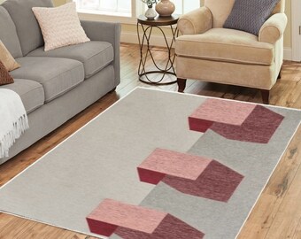 Mod Abstract Area Rugs Retro Vintage Funky Boho Carpet 3 | Etsy
