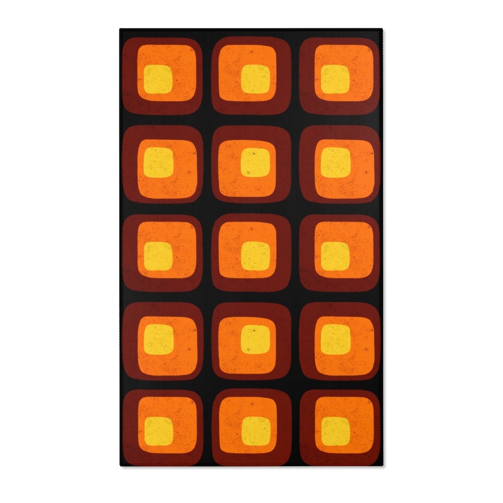 Retro Area Rugs Mod 70s Pattern Vintage Funky Boho Carpet 3 - Etsy ...