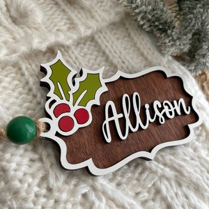 Custom Wood Stocking Tag, Gift Tag, Personalized Stocking Tags, Wood ...