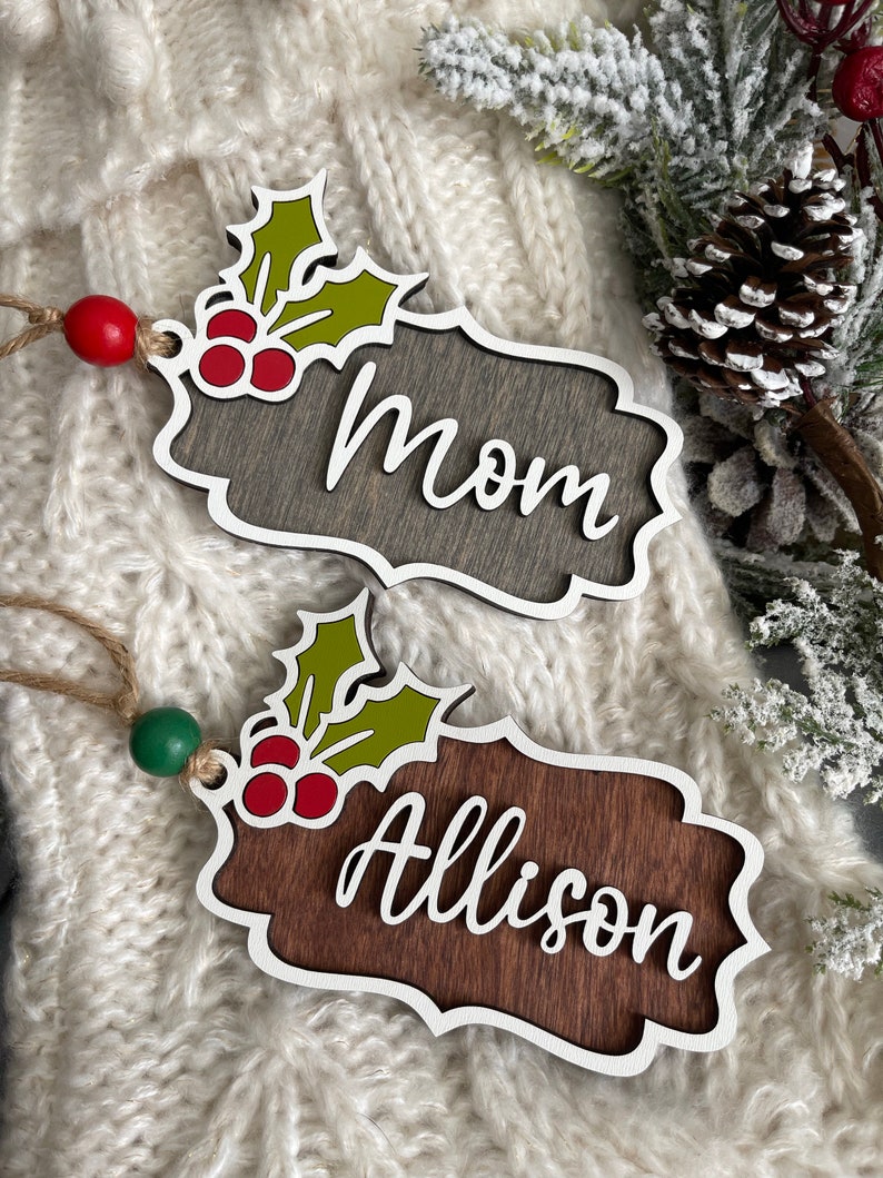 Custom Wood Stocking Tag Gift Tag Personalized Stocking - Etsy