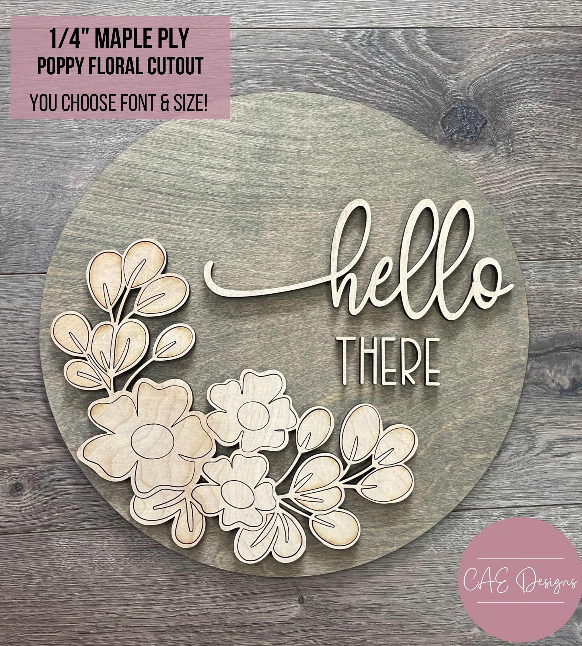 Wood Poppy Graphic Hand Drawn and Laser Cut DIY Craft - Etsy