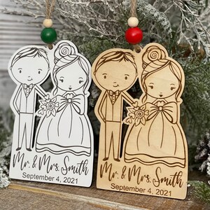 Personalized Wedding Bride and Groom Ornament, Personalized Wedding ...