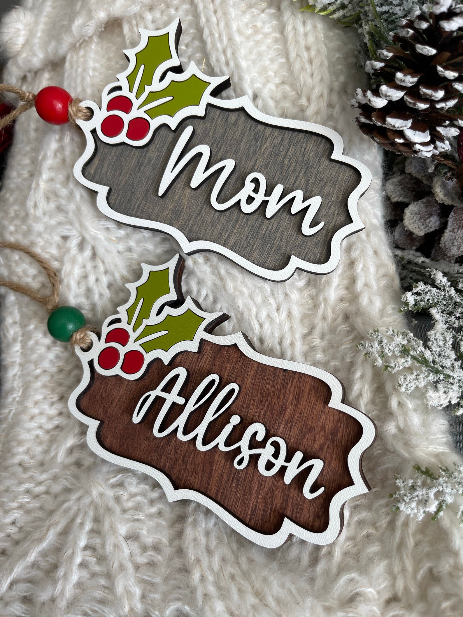 Custom Wood Stocking Tag Gift Tag Personalized Stocking - Etsy