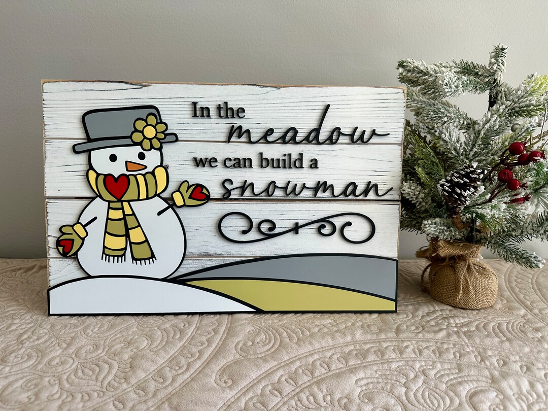 Christmas Snowman Sign, Christmas Sign, Cute Snowman Sign, Holiday Sign ...