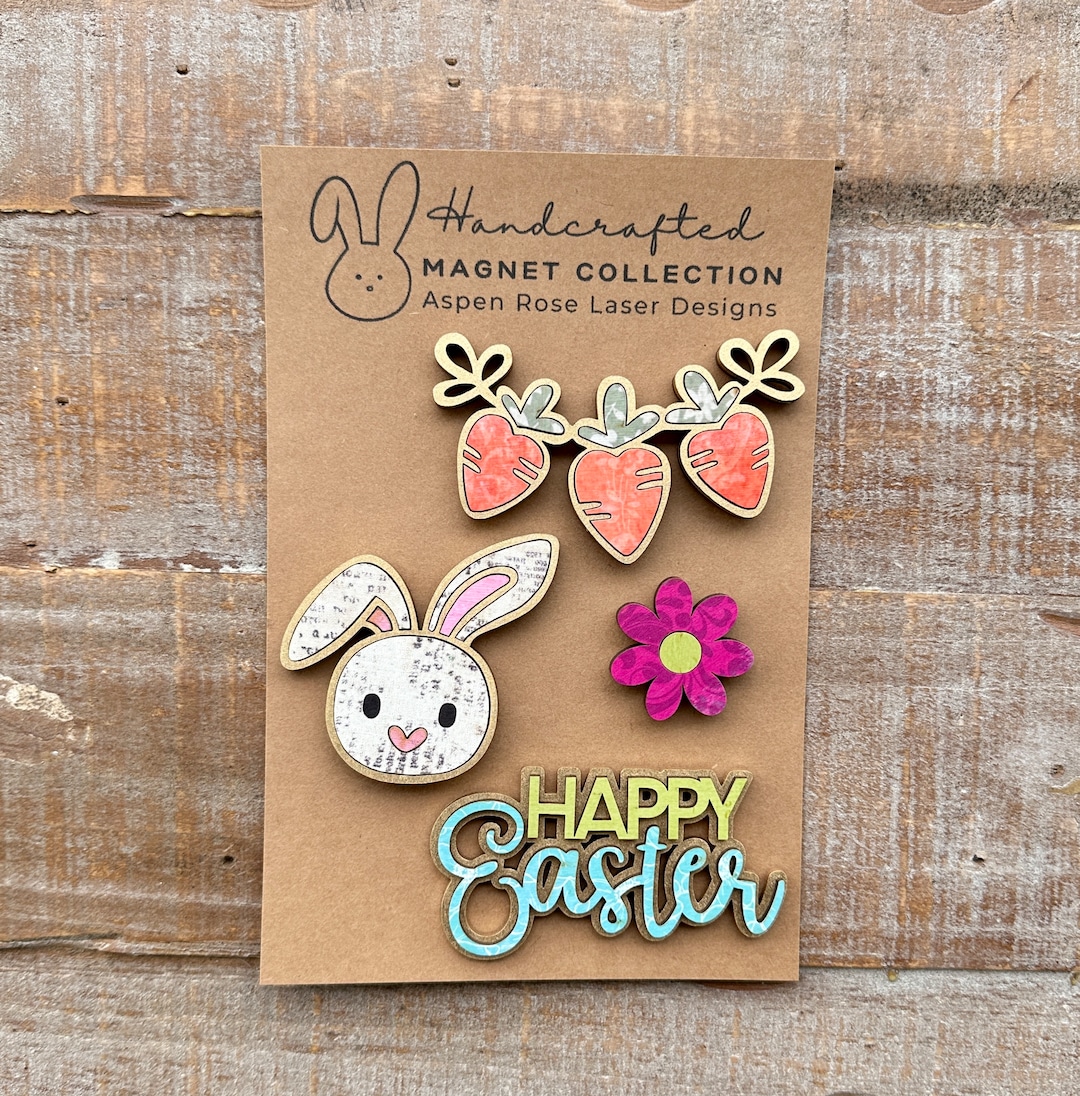 Whimsical Wood Easter Magnet Collection, Cute Magnets, Easter Gift ...