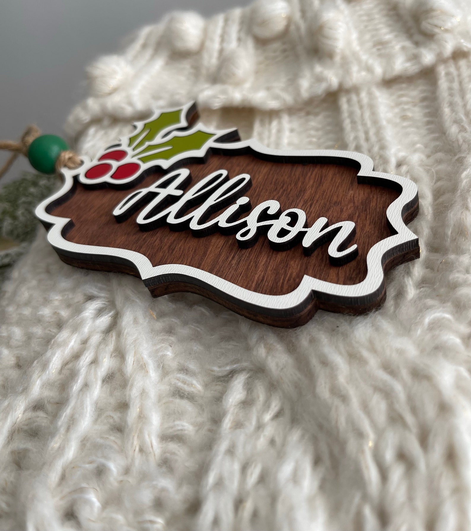 Custom Wood Stocking Tag Gift Tag Personalized Stocking - Etsy