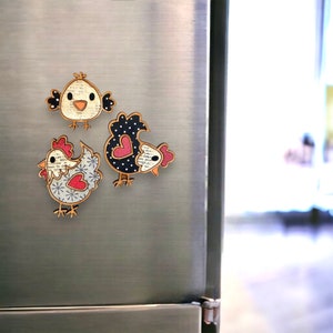 Whimsical Wood Chicken Magnet Collection, Chicken Accessories, Chicken ...