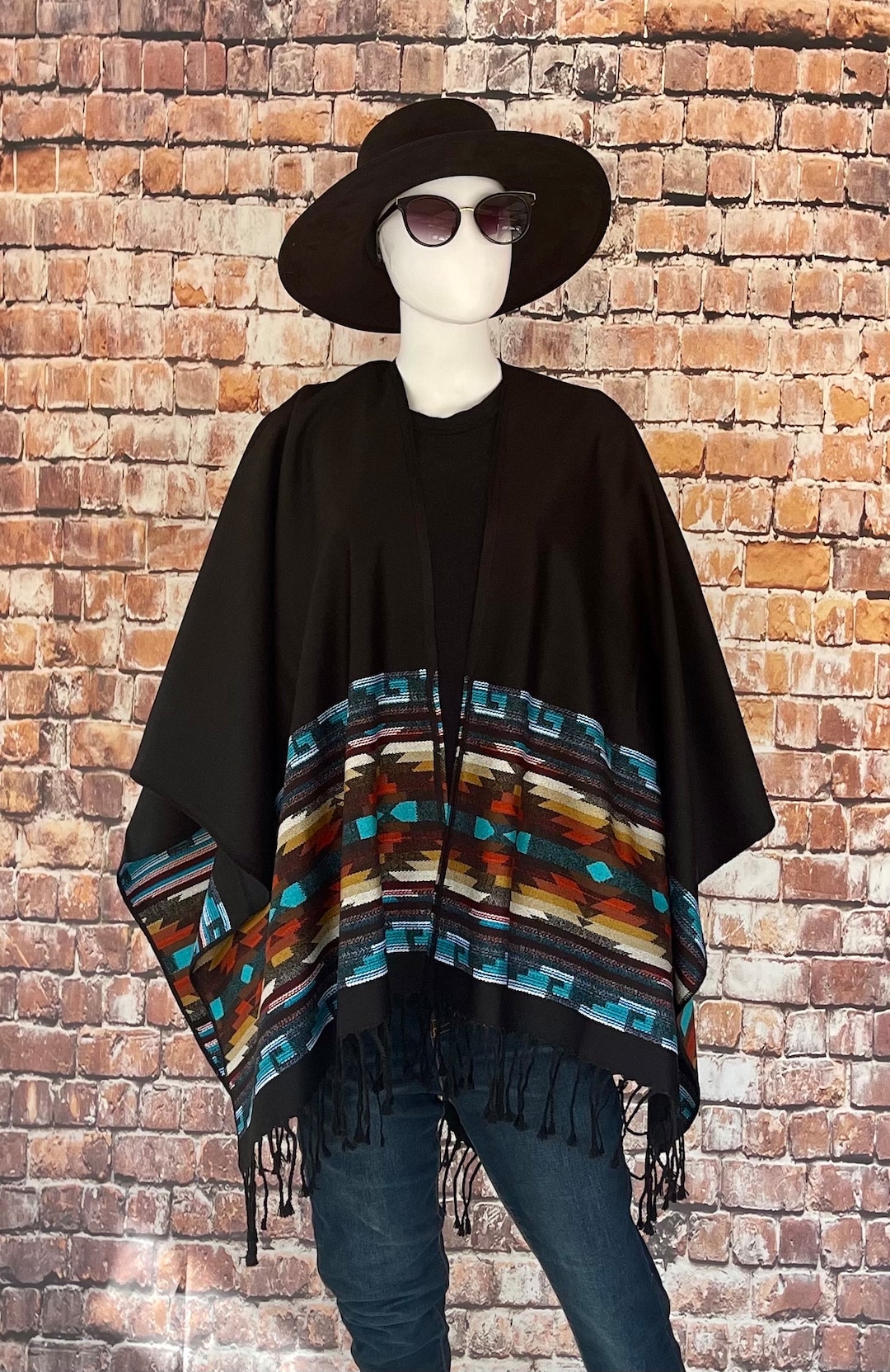 Elegant Poncho-sarape, Made of Super Lightweight Alpaca Wool Blend ...