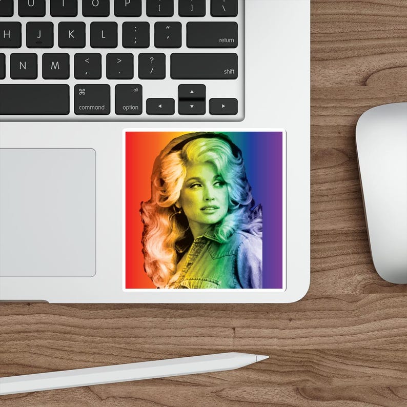 Dolly Parton Die Cut Square Sticker Hydroflask Laptop Water Bottle Book ...