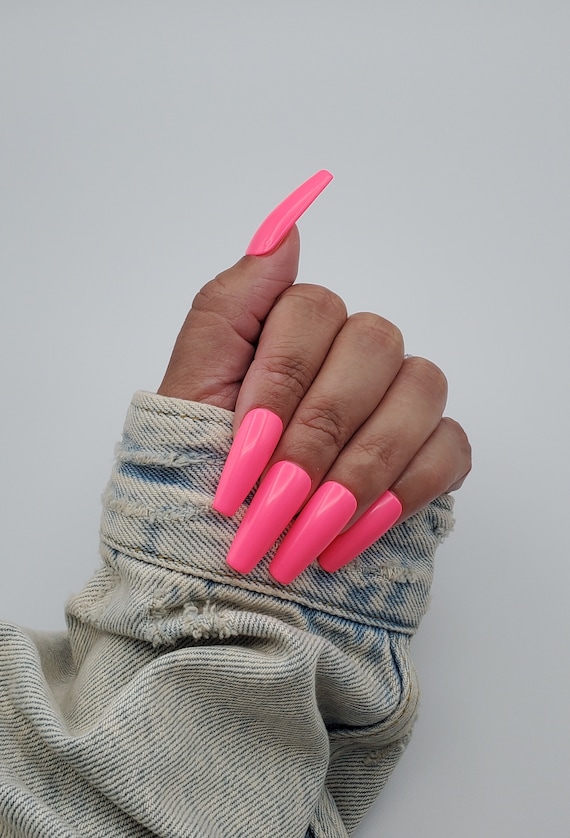 Summer acrylic nails coffin store