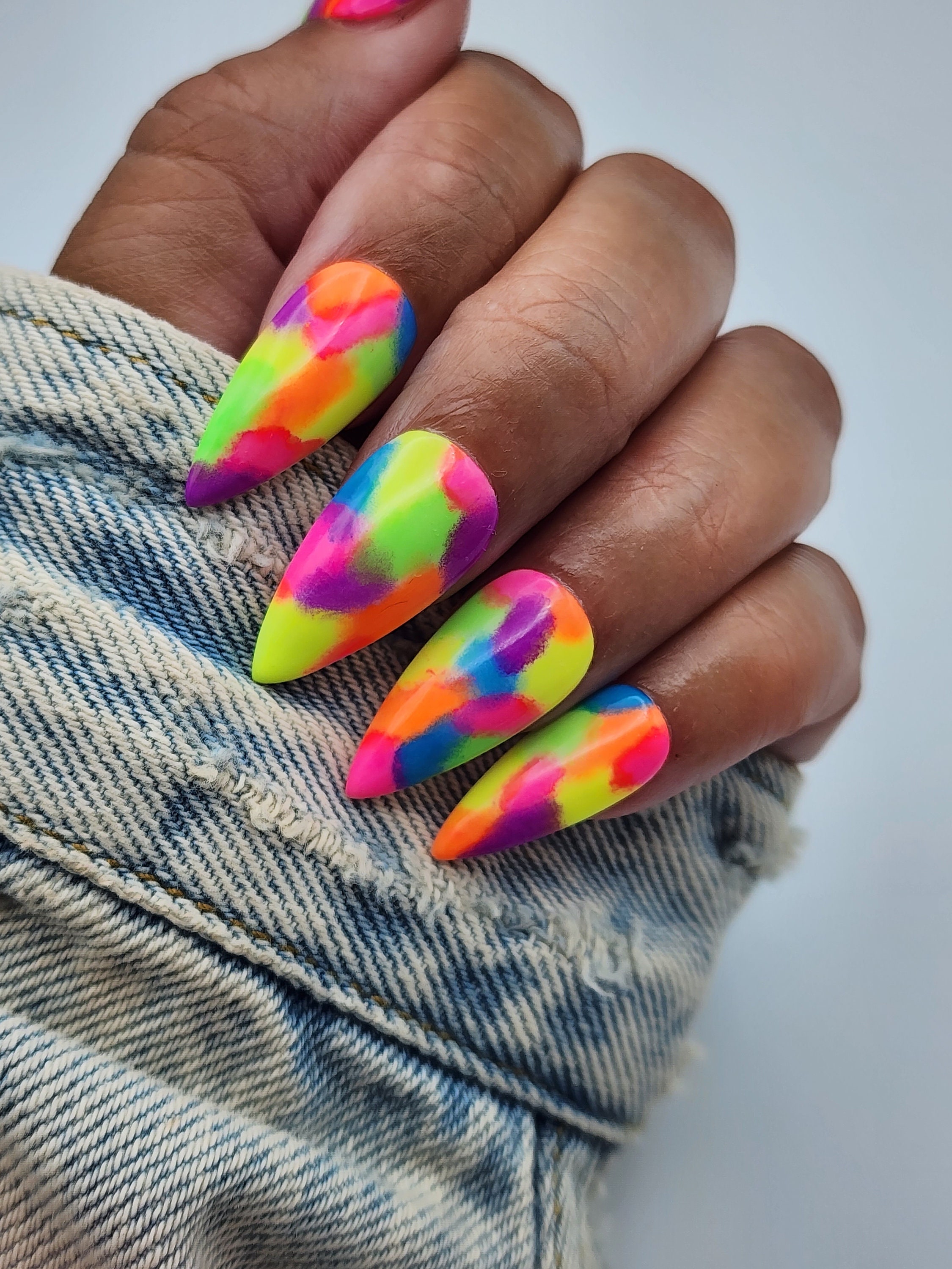 Neon Acrylic Nails Tumblr