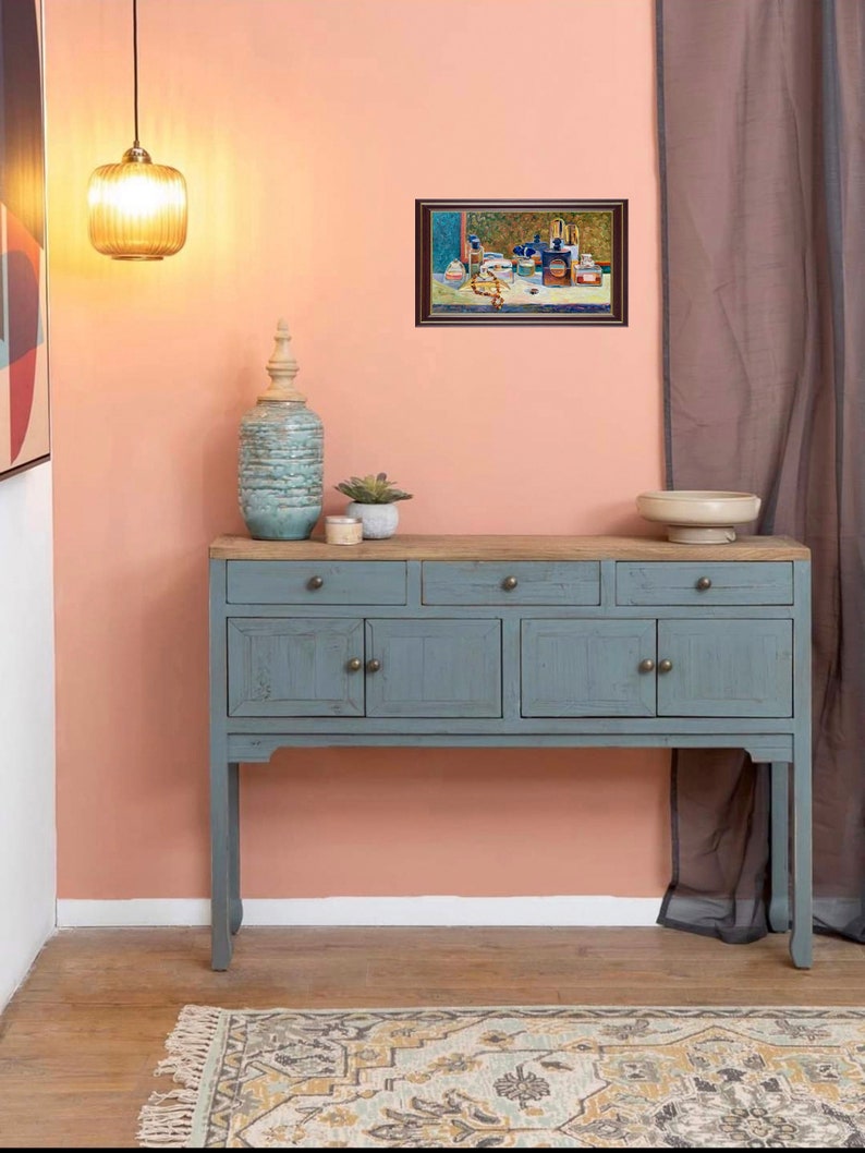 Original Oil Painting: Perfume Bottles & Amber Necklace Still Life - Etsy