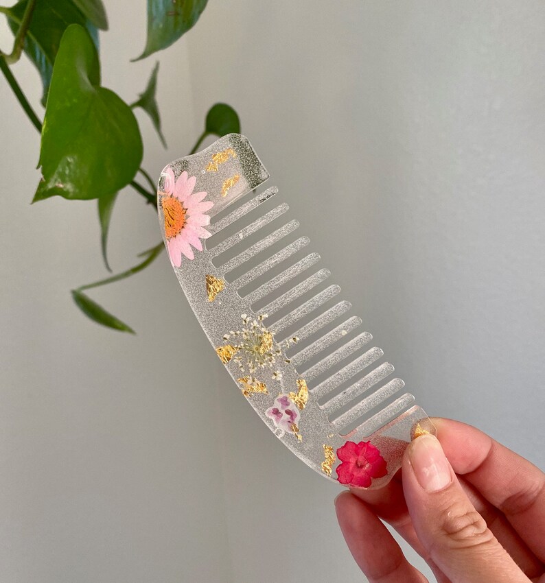 Hot Pink Flower Comb - Etsy