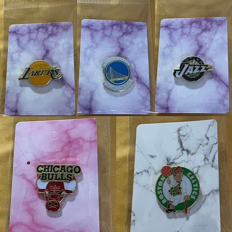 NBA Basketball Fitted Snapback Hat Cap Metal Pin - Etsy