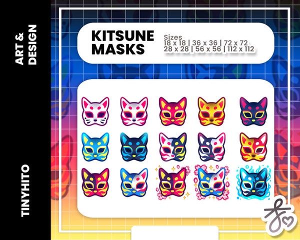 Animated Kitsune Mask for Twitch Streamers Full Twitch Package Animated ...