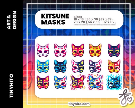 Japanese Kitsune Masks Ninja Shinobi 15 Bit Sub Badges | Etsy