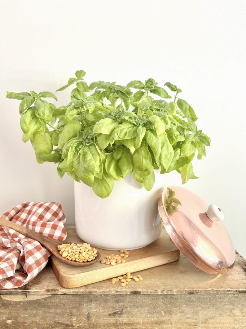 White Ceramic Jar With Copper Lid - Etsy