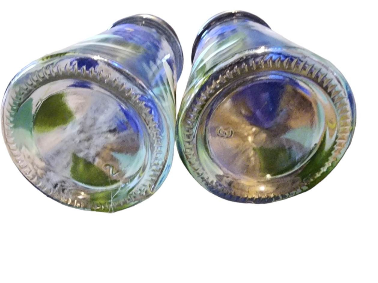 Glass Salt and Pepper Shaker Set / Hand-painted With Purple - Etsy