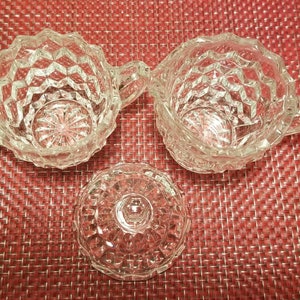 Vintage Depression Glass Diamond Pattern Clear Glass Sugar - Etsy