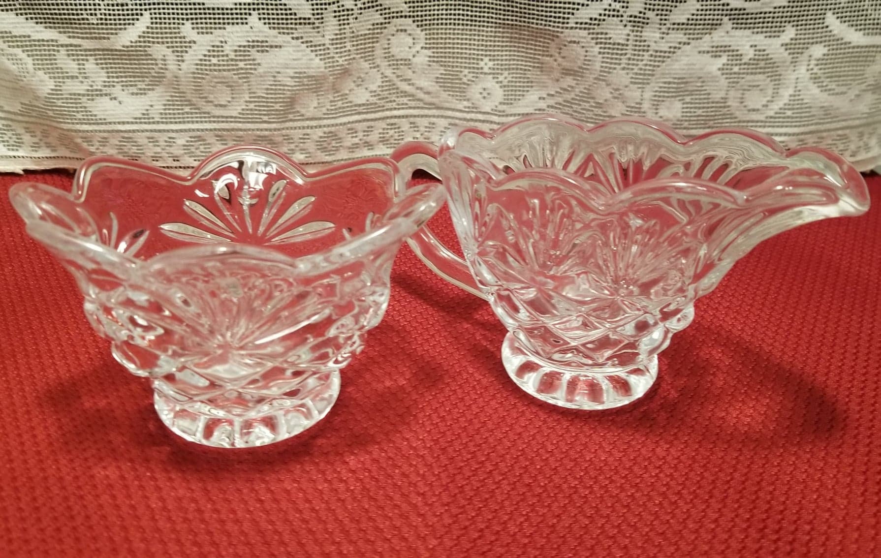 Shannon Irish Crystal Creamer and Sugar Bowl Scalloped - Etsy