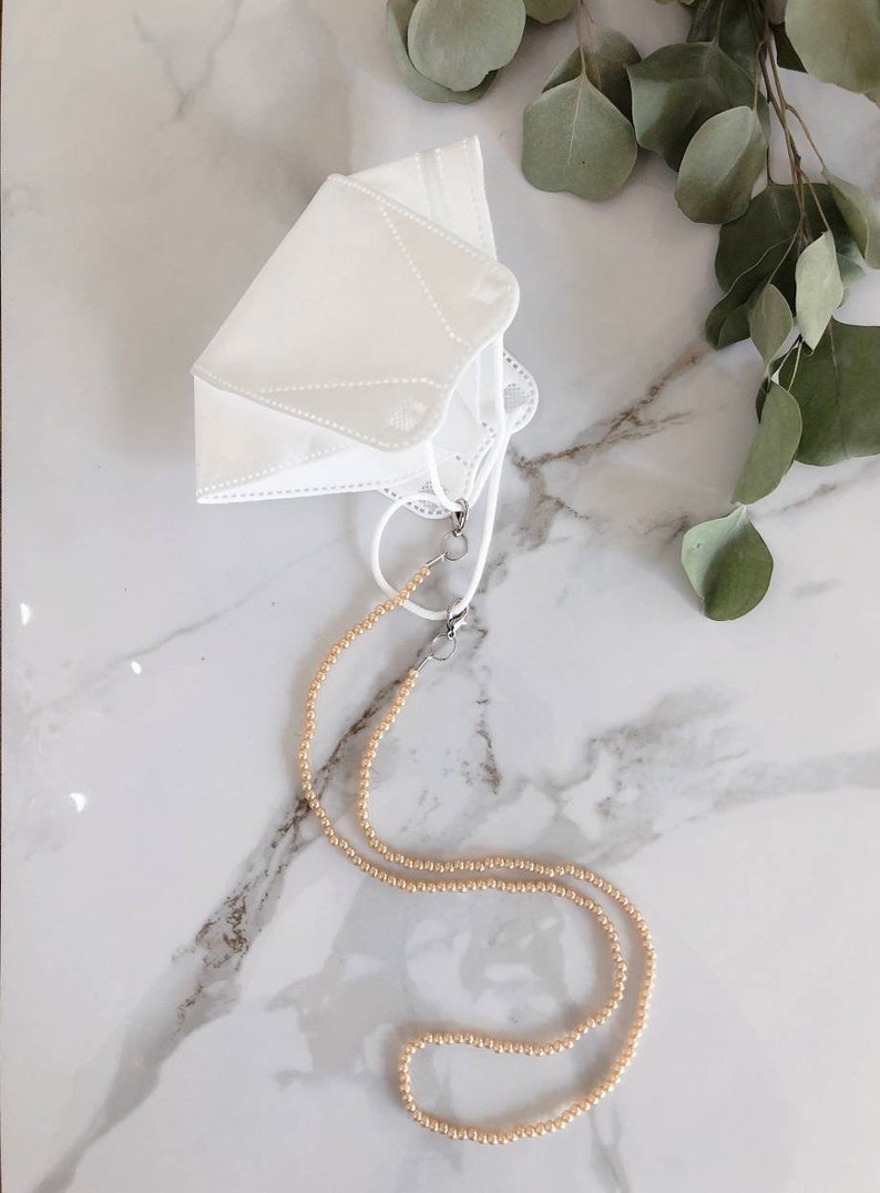 Pearl Necklace Face Mask Holder Hand Made Mask Saver Fast - Etsy