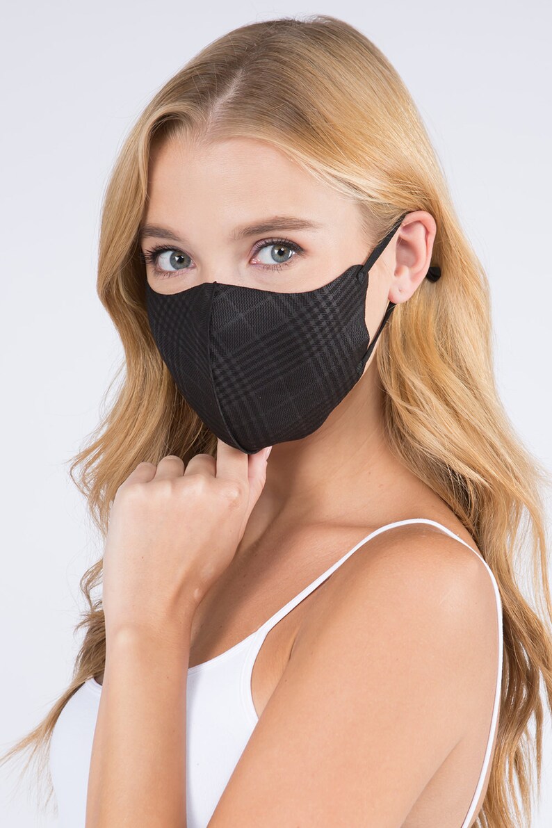 Checker Winter Face Mask Washable Reusable Made in USA Top | Etsy